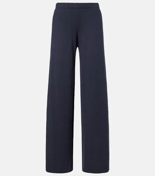 LISA YANG Aina Cotton And Cashmere Wide-leg Pants - Blue
