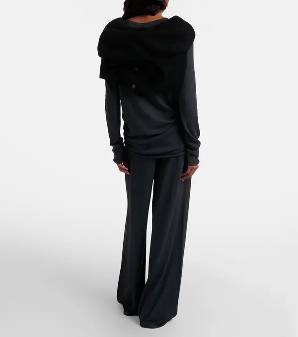 LISA YANG Aina Cotton And Cashmere Wide-leg Pants - Grey