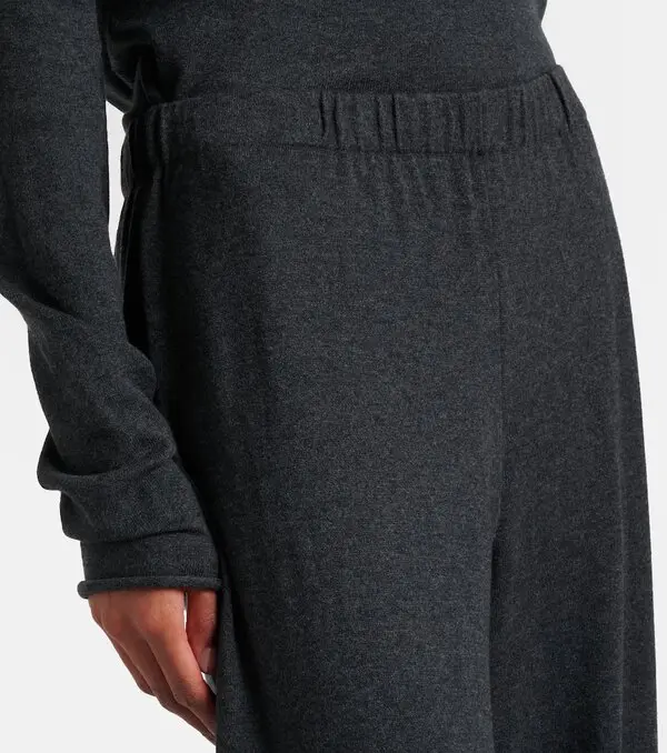 LISA YANG Aina Cotton And Cashmere Wide-leg Pants - Grey