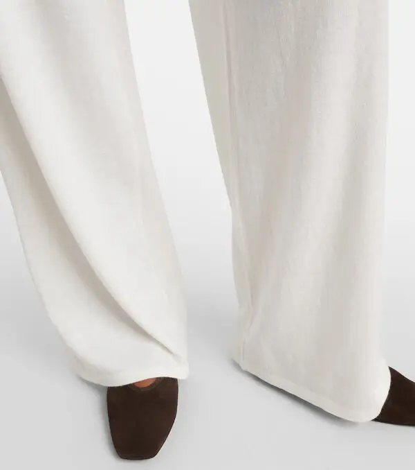 LISA YANG Aina Cotton And Cashmere Wide-leg Pants - Grey