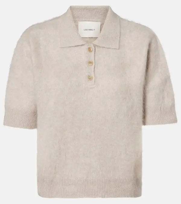 LISA YANG Cashmere Polo Sweater - Beige