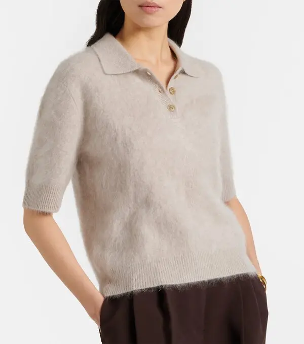 LISA YANG Cashmere Polo Sweater - Beige