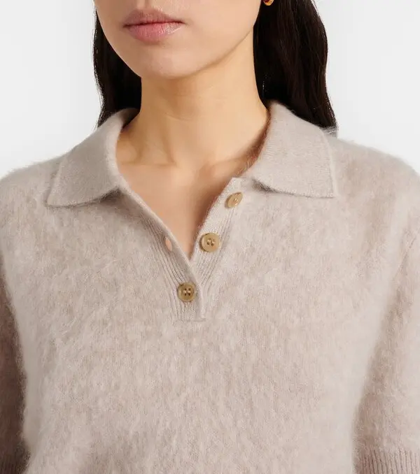 LISA YANG Cashmere Polo Sweater - Beige