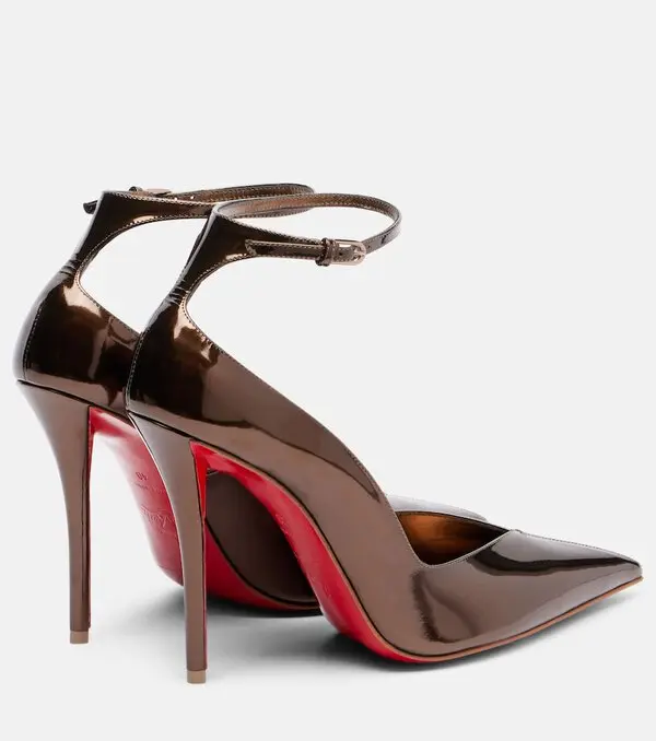 CHRISTIAN LOUBOUTIN Erozee 100 Patent Leather Pumps - Brown