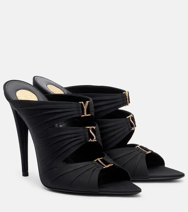 Saint Laurent Emilie Mules - Black