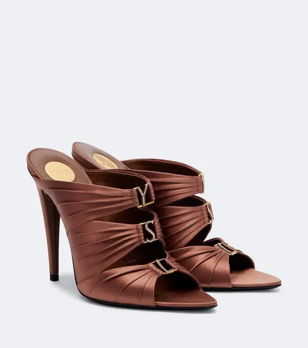 Saint Laurent Emilie Mules - Brown