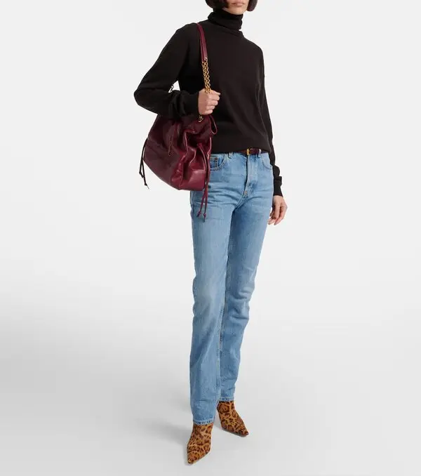 Saint Laurent Ashley 75 Calf Hair Ankle Boots - Beige