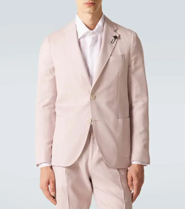 LARDINI Wool, Silk, And Linen Suit