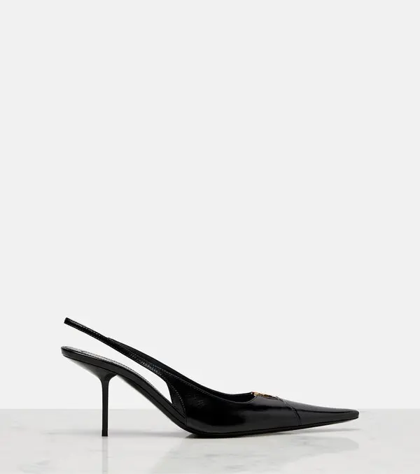 Saint Laurent Babylone Breteuil 75 Slingback Pumps - Black