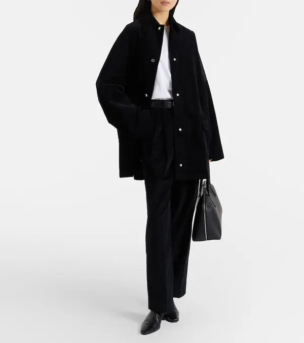 TOTEME Deep Pleat Cotton Corduroy Wide-leg Pants