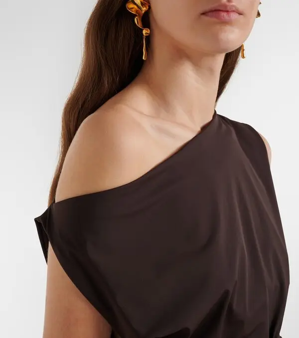 RÓHE One-shoulder Jersey Wrap Top