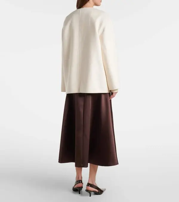 RÓHE Satin Midi Skirt - Brown