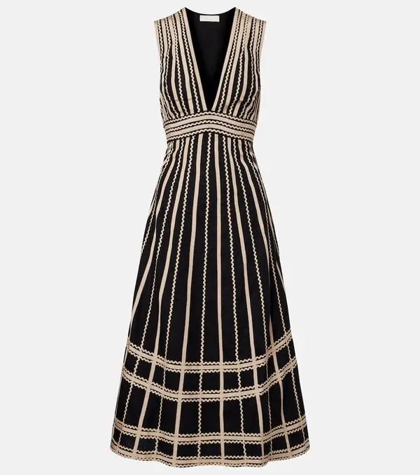 Ulla Johnson Palermo Cotton Poplin Midi Dress - Black