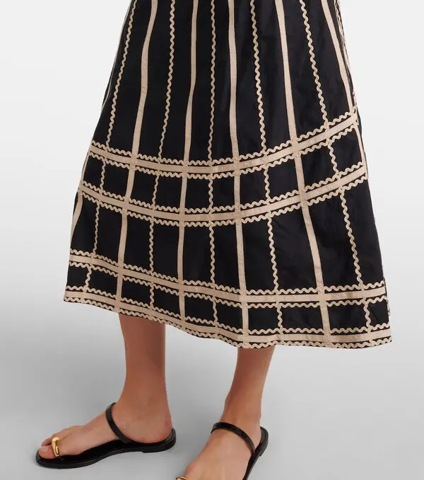 Ulla Johnson Palermo Cotton Poplin Midi Dress - Black