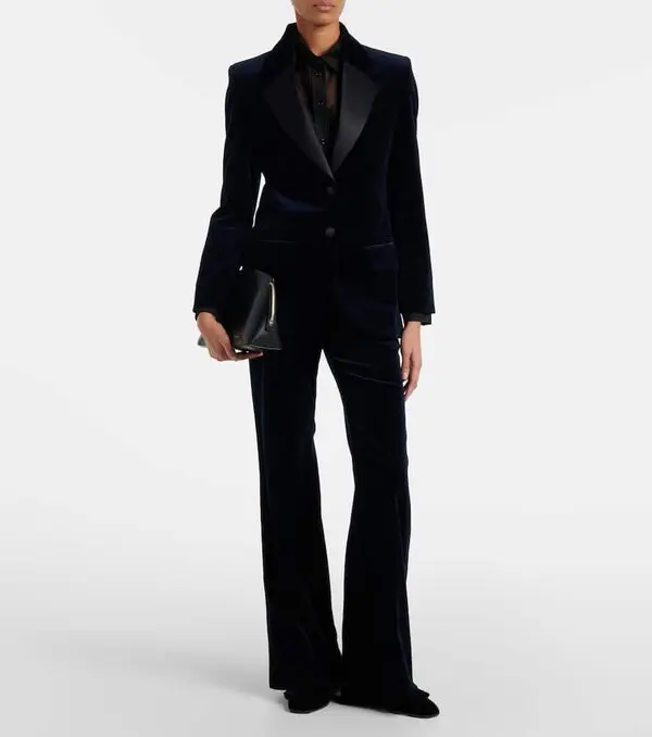 Victoria Beckham Cotton-blend Velvet Blazer