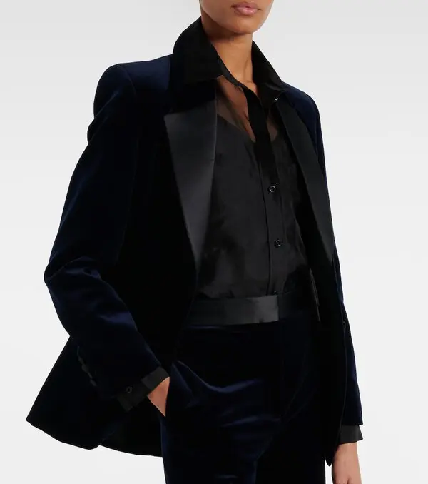 Victoria Beckham Cotton-blend Velvet Blazer