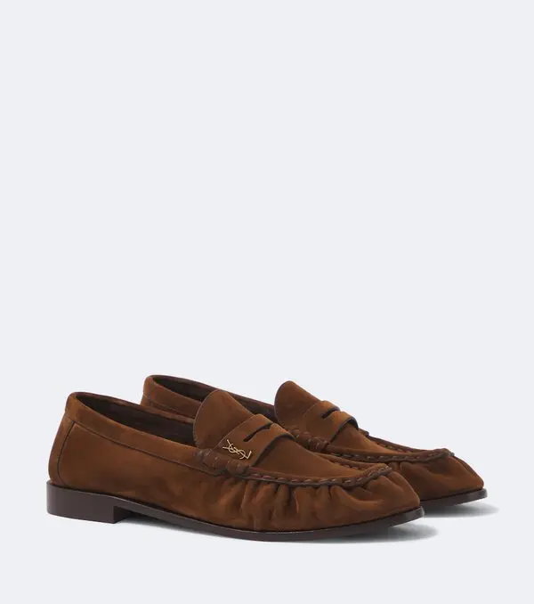 Saint Laurent Le Loafer Cassandre Suede Penny Loafers - Multicolor