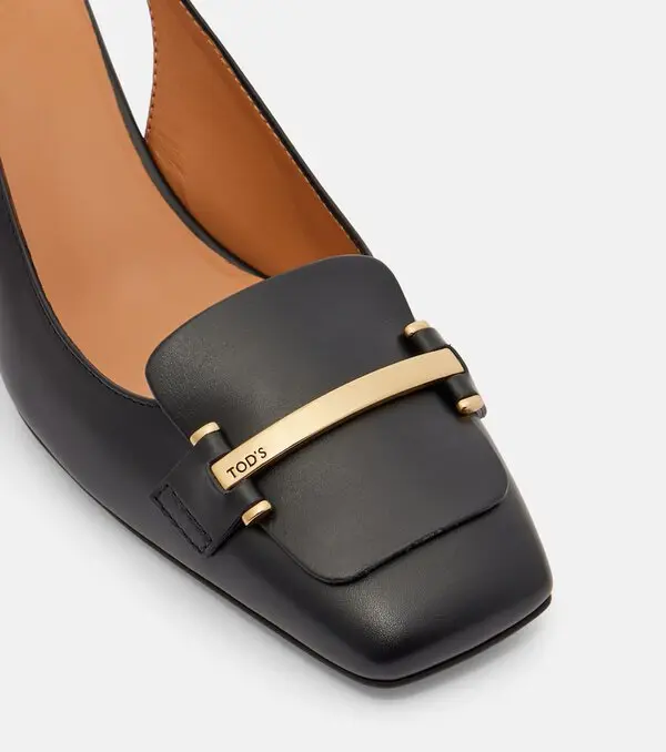 TOD'S 50 Leather Slingback Pumps