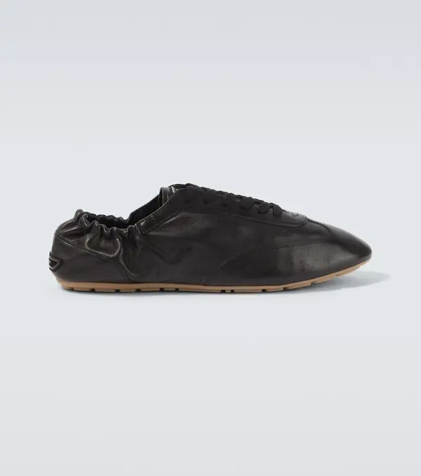 Saint Laurent Lewis Leather Sneakers - Black