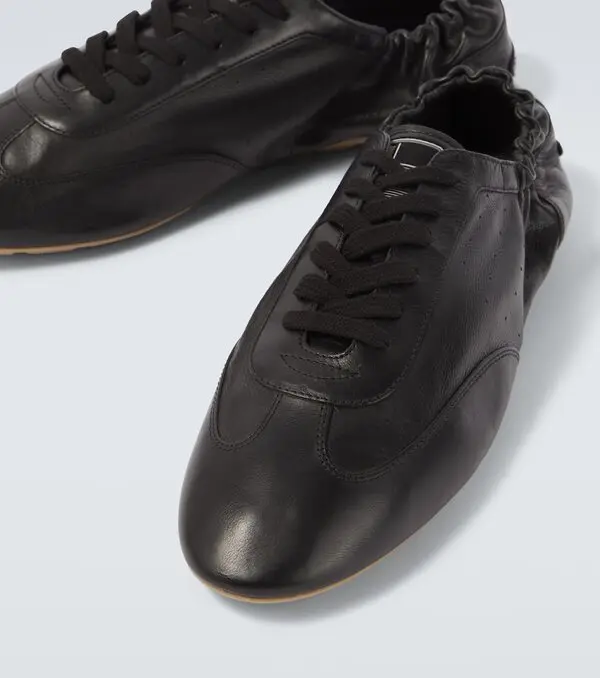 Saint Laurent Lewis Leather Sneakers - Black