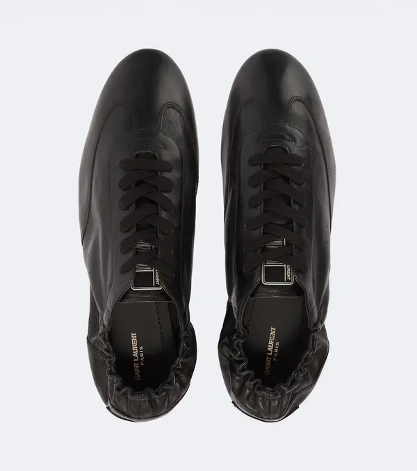 Saint Laurent Lewis Leather Sneakers - Black