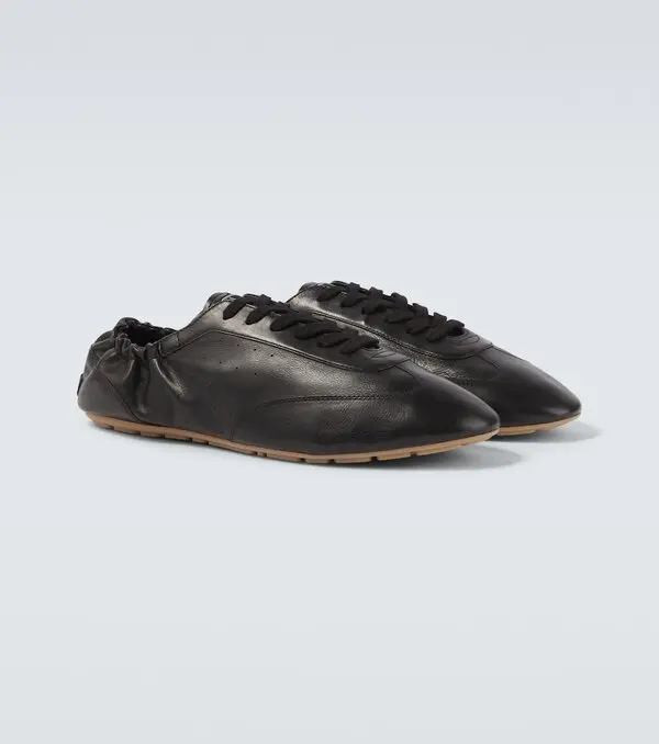 Saint Laurent Lewis Leather Sneakers - Black