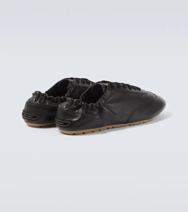 Saint Laurent Lewis Leather Sneakers - Black