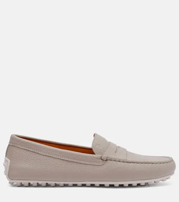 TOD'S City Gommino Leather Penny Loafers - Grey