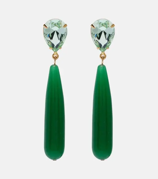 JENNIFER BEHR Caroline Embellished Drop Earrings - Green