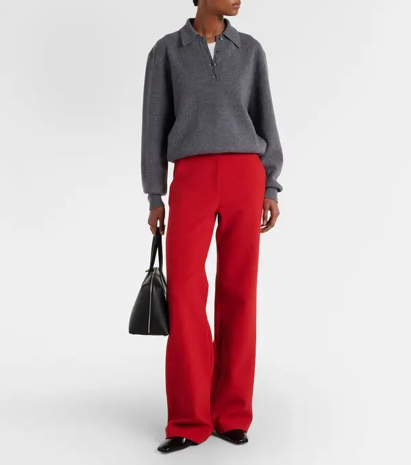 Veronica Beard Tonelli Wide-leg Trousers - Red