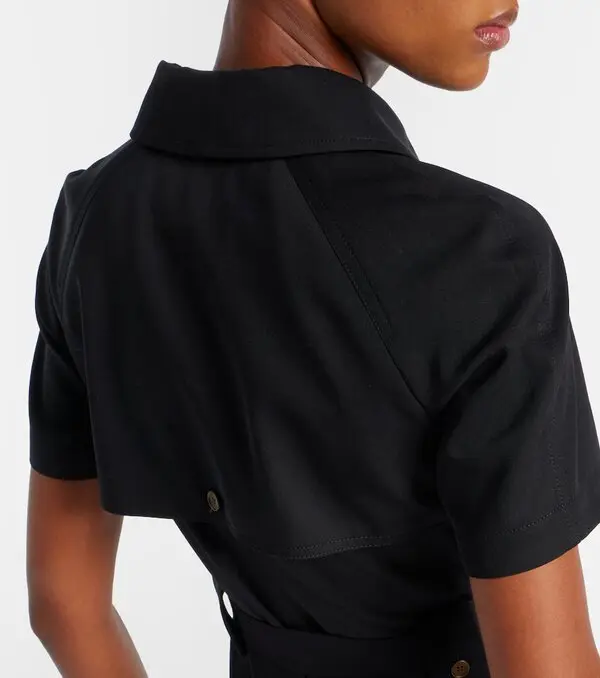 Burberry Belted Wool Shirt Dress - Black