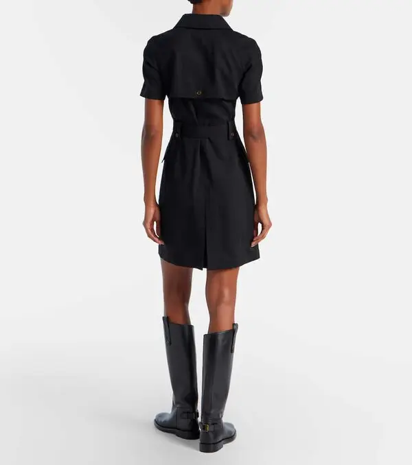 Burberry Belted Wool Shirt Dress