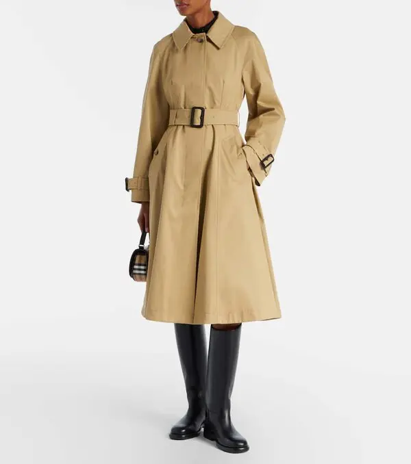 Burberry Cotton Gabardine Trench Coat - Beige