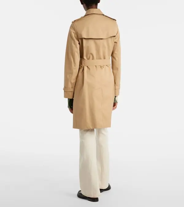 Burberry Cotton Gabardine Trench Coat - Beige