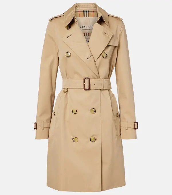 Burberry Cotton Gabardine Trench Coat - Honey
