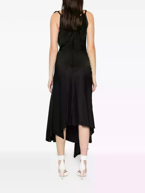 Victoria Beckham Asymmetric Cowl-neck Dress - Black