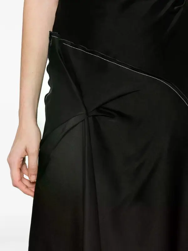 Victoria Beckham Asymmetric Cowl-neck Dress - Black