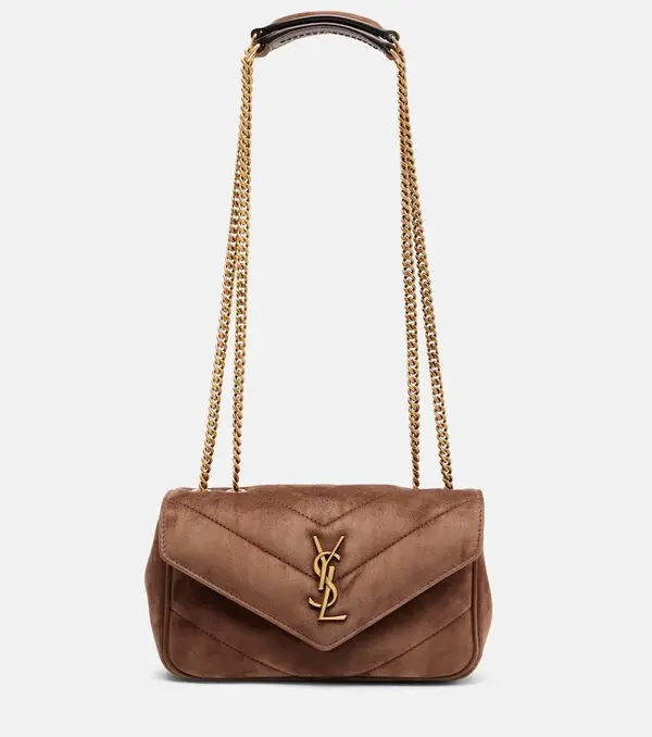 Saint Laurent Loulou Suede Shoulder Bag - Brown