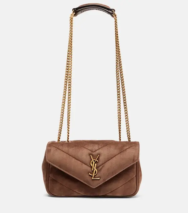 Saint Laurent Loulou Suede Shoulder Bag - Brown