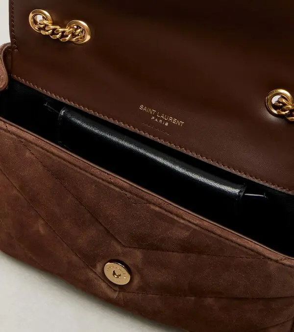 Saint Laurent Loulou Suede Shoulder Bag - Brown