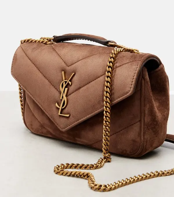Saint Laurent Loulou Suede Shoulder Bag - Brown