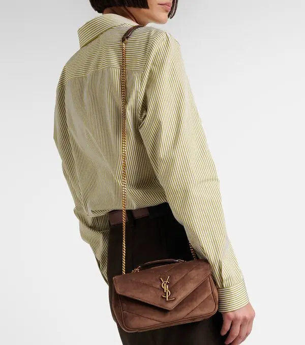 Saint Laurent Loulou Suede Shoulder Bag - Brown