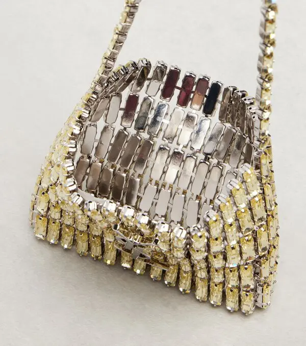 Saint Laurent Evening Micro Embellished Top Handle Bag - Yellow