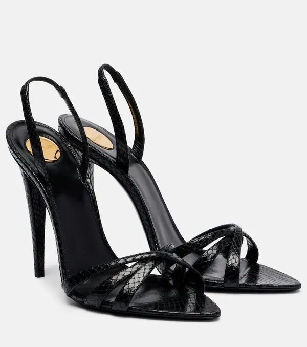 Saint Laurent Kate Leather Slingback Sandals