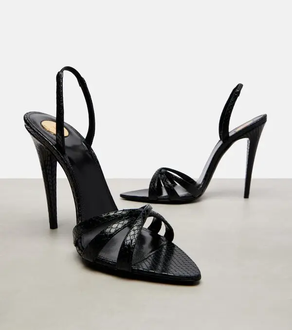 Saint Laurent Kate Leather Slingback Sandals