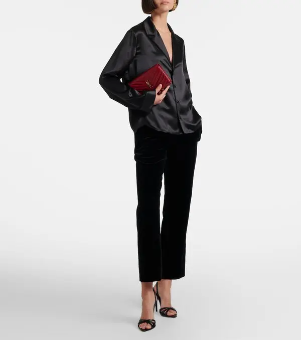 Saint Laurent Kate Leather Slingback Sandals