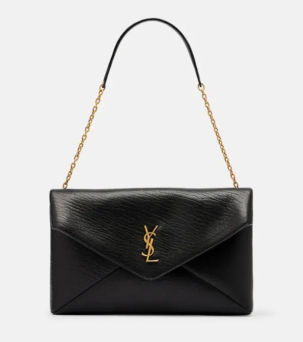 Saint Laurent Cassandre Leather Shoulder Bag - Black