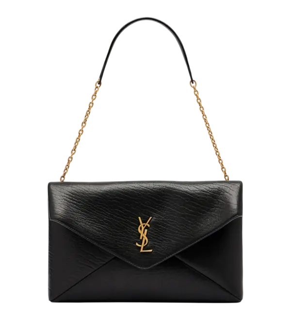 Saint Laurent Cassandre Leather Shoulder Bag - Black