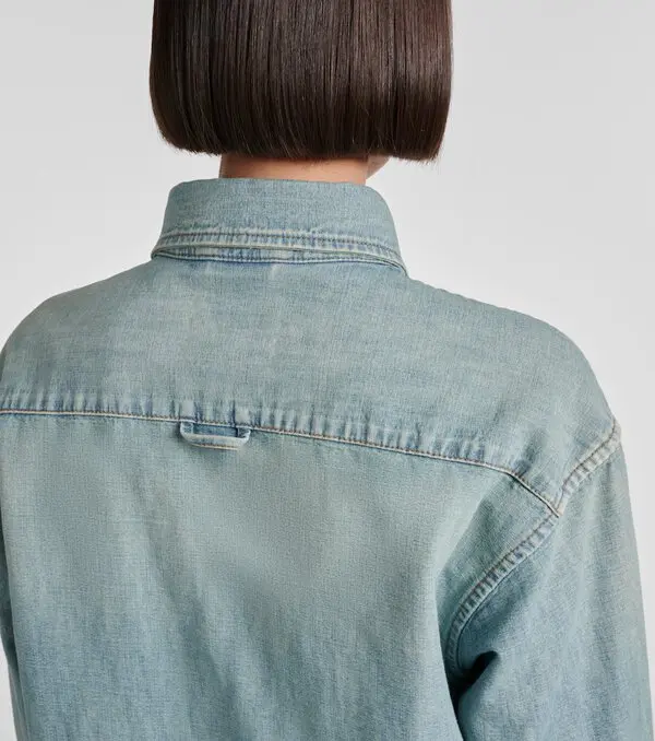 Miu Miu Logo Chambray Shirt - Blue