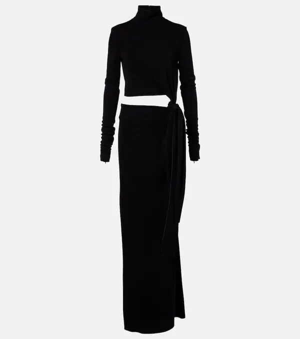 Sportmax Cutout Jersey Maxi Dress